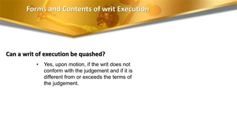 Writ Of Execution Rule 39 Rules Of Court Pptx