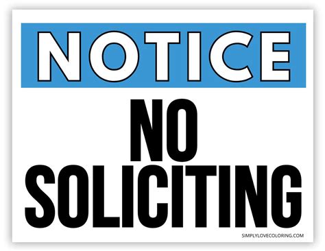 Printable No Soliciting Sign Free Pdf Downloads Simply Love Coloring
