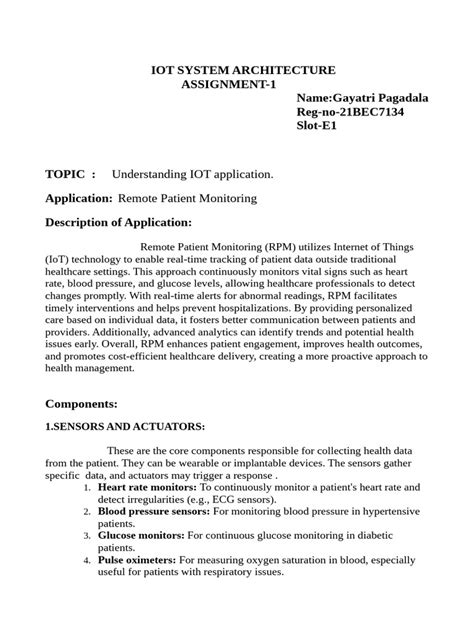 Iot Assignment 1 Reg No 21bec7134 Pdf