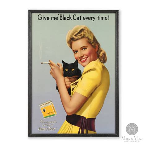 Black Cat Cigarettes Poster Auction