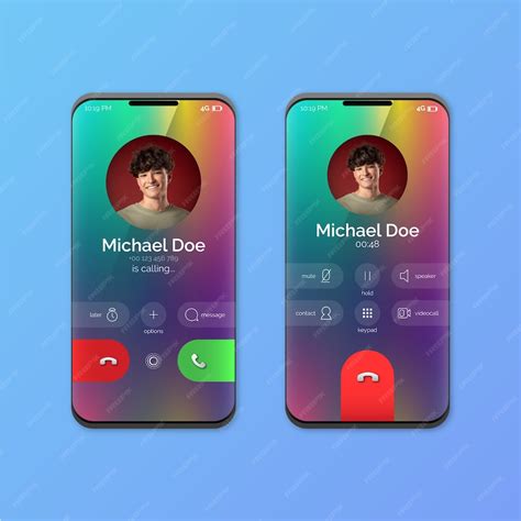 Free Vector Call Screen Interface Illustration