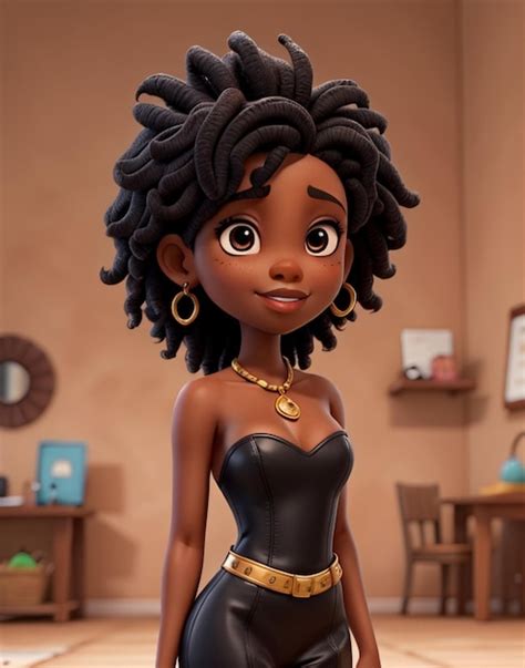 Premium Ai Image Black Girl Animated Character