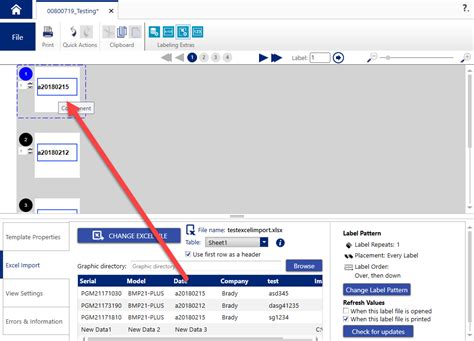 How Do I Import Microsoft Excel Data Into Brady Workstation Template In Print Partner Brady