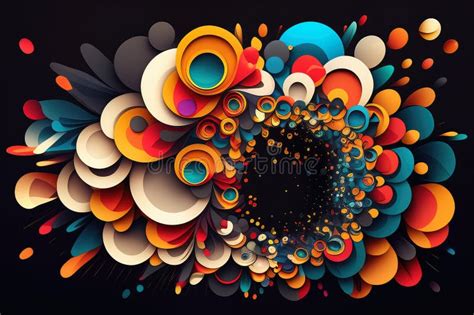 Colorful Circles Blending And Overlapping In A Vibrant Explosion Of