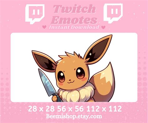 Twitch Discord Emote Cute Pokemon Eevee Holding A Knife Dangerous Scary Kawaii Adorable Youtube
