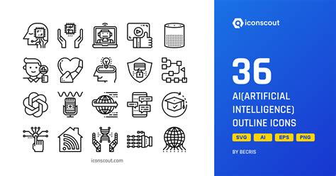 Aiartificial Intelligence Outline Icon Pack 36 Free Download