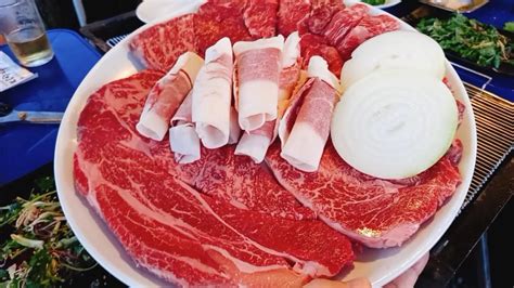 맛집 착한고기 프리미엄 한우 생고기 서울근처 야외 정육식당 소고기 등심 채끝 안심 갈비 차돌 부채 제비 치마 안창 토시 살치 육회 육사시미 된장찌개 된장죽 냉면