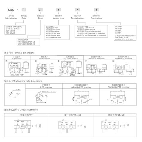 KW10 Z2P Lever Micro Switch Sub Mini Micro Switch From China Daier