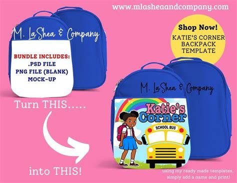 Katies Corner Backpack Design Template Bundle Canva Photoshop Bookbag Back To Babe Digital