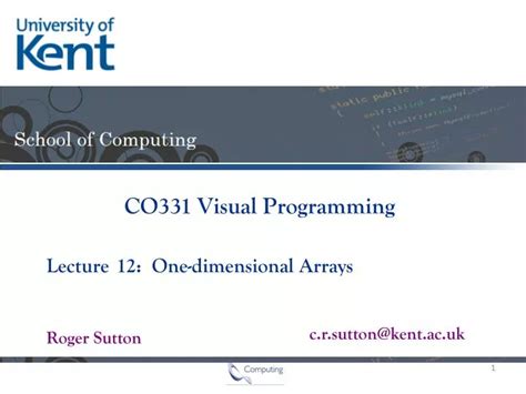 Ppt 12 One Dimensional Arrays Powerpoint Presentation Free Download
