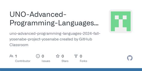 Github Uno Advanced Programming Languages 2024uno Advanced