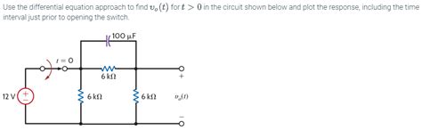 Solved Use The Differential Equation Approach To Find Vo T Chegg Com