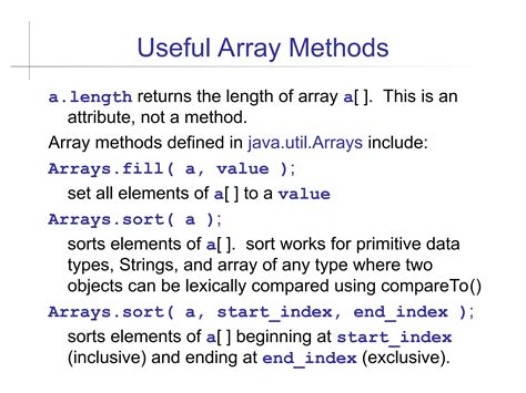 17 Arrays En Java Presentación Documento Ppt