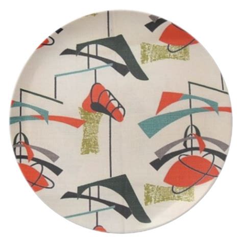 Mid Century Modern Atomic Melamine Plate