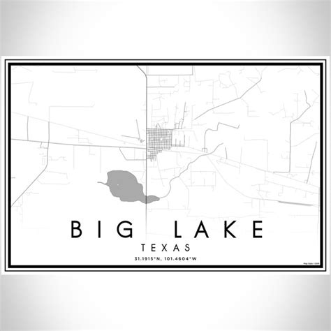 Big Lake Texas Map Print In Classic — Jace Maps