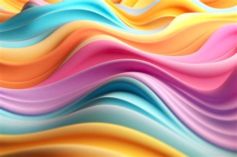 Premium Ai Image Abstract 3d Render Colorful Background Design With Soft Wavy Waves Modern