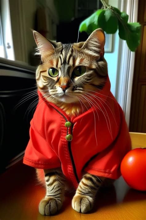 Кот в костюме помидора | @plarazon