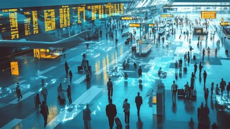 Smart Airport With Realtime Passenger Flow Management Premium Ai Generated Image