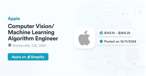 Computer Vision Machine Learning Algorithm Engineer Apple Simplify Jobs