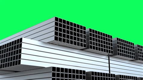 Stack Of Rectangular Pipes Isolated On Green Screen Stock Video Video Of Pipeline Storage