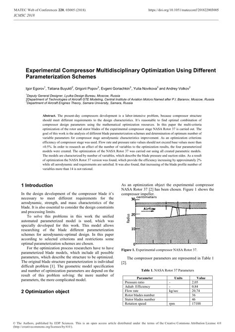 pdf experimental compressor multidisciplinary optimization using
