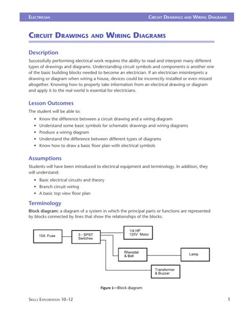 6 Describe The Interpretation Of Circuit Diagrams Wiring And Other
