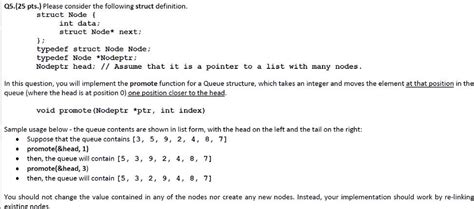 Solved Q525 Pts Please Consider The Following Struct