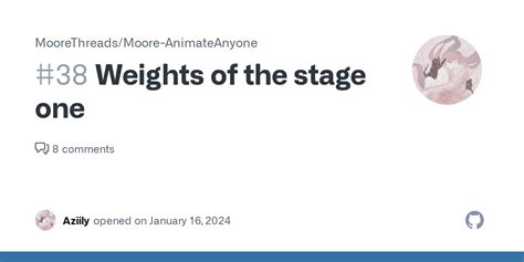 Weights Of The Stage One · Issue 38 · Moorethreads Moore Animateanyone · Github