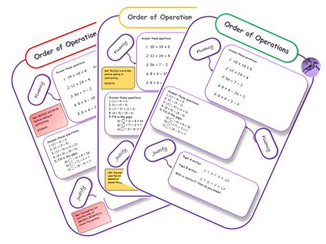 Order Of Operations Bidmas Differentiated Mastery Worksheets