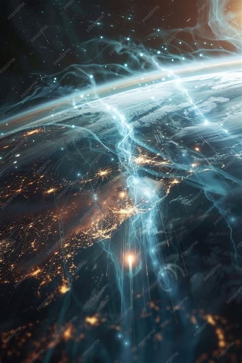 Premium Photo Unbreakable Security From Space Earth Encircled By Quantum Encryption Satellite