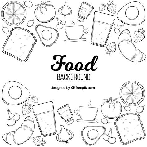 Фон с вкусной едой Бесплатно векторы