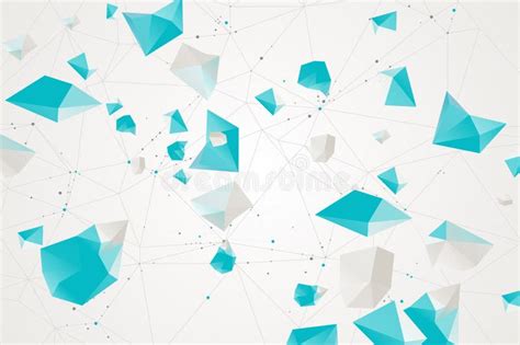 Abstract Polygonal Vector Background With Connecting Dots And Lines