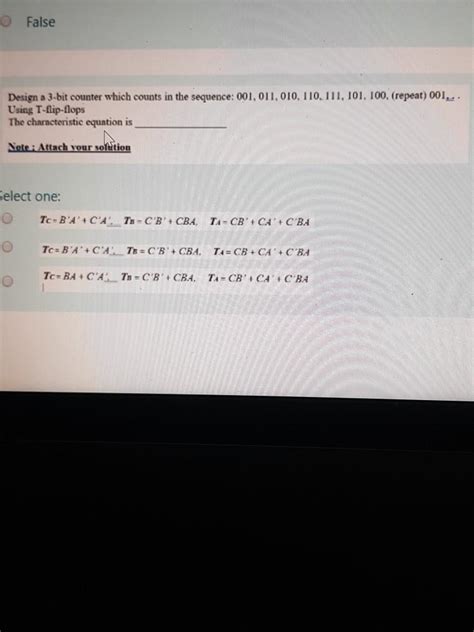 Solved False Design A 3 Bit Counter Which Counts In The