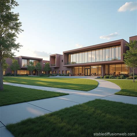 Modern University Campus Stable Diffusion Online