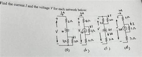 solved find the current i and the voltage v for each