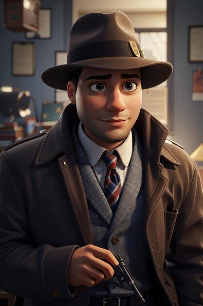 Premium Photo Dapper Detective Cartoon Character Engaging 3d Animation