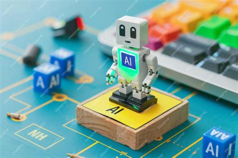 Tiny Ai Robot On Electronic Platform With Digital Components And