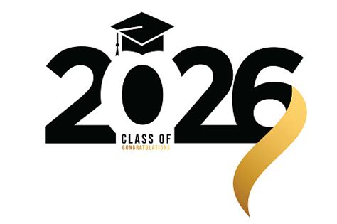 2026년 클래스 레터링 졸업생 타이포그래피 포스터 축하합니다 인사말 카드 스티커 배너 레이블 티셔츠 Etc 스톡 일러스트레이션 2026년에 대한 스톡 벡터 아트 및 기타