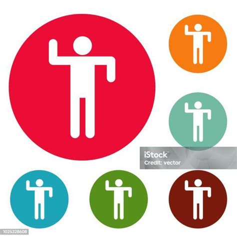 스틱 그림 Stickman 원형 아이콘 벡터 세트 개념과 주제에 대한 스톡 벡터 아트 및 기타 이미지 개념과 주제 끈적거리는 날씨 Istock