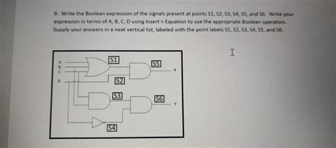 solved 9 write the boolean expression of the signals