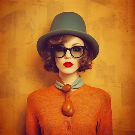 Premium Photo Vintage Retro Chick Woman Generative Ai
