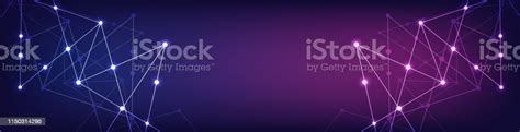 추상적인 기하학적 배경과 점과 선을 연결 하는 웹 사이트 헤더 또는 배너 디자인 글로벌 네트워크 연결 당신의 텍스트에 대 한 신경 총 배경과 공간을 가진 디지털 기술 개념에
