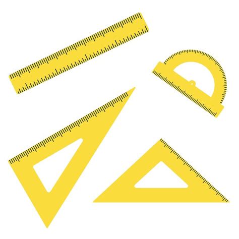 Набор значков линейки Векторная плоская иллюстрация Премиум векторы