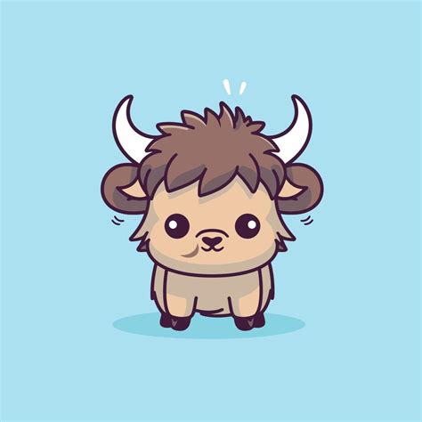 Cute Kawaii Buffalo Chibi Mascot Vector Cartoon Style 23137928 Vector Art At Vecteezy