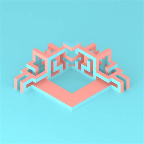 Premium Photo Abstract Isometric Arrangement Of An Expanding Cube 3d