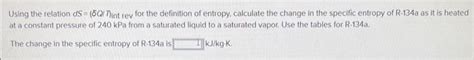 Solved Using The Relation Ds δq∣t Int Rev For The