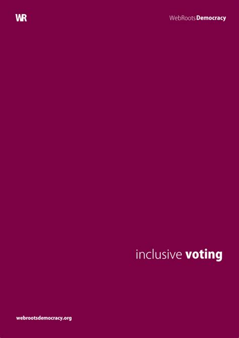 Inclusive Voting Webroots Democracy