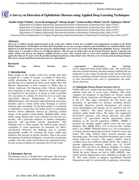 Pdf A Survey On Detection Of Ophthalmic Diseases Using Applied Deep Learning Techniques