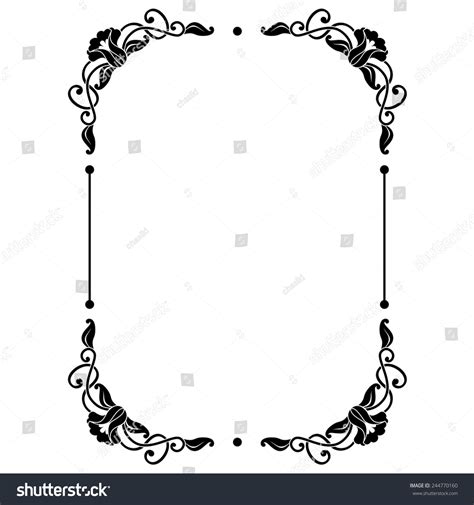 Decorative Rectangular Frame Floral Ornament Stock Vector Royalty Free