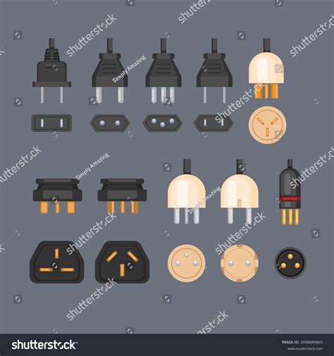 Electrical Socket Type Collection Set Illustration Stock Vector Royalty Free 2098689805